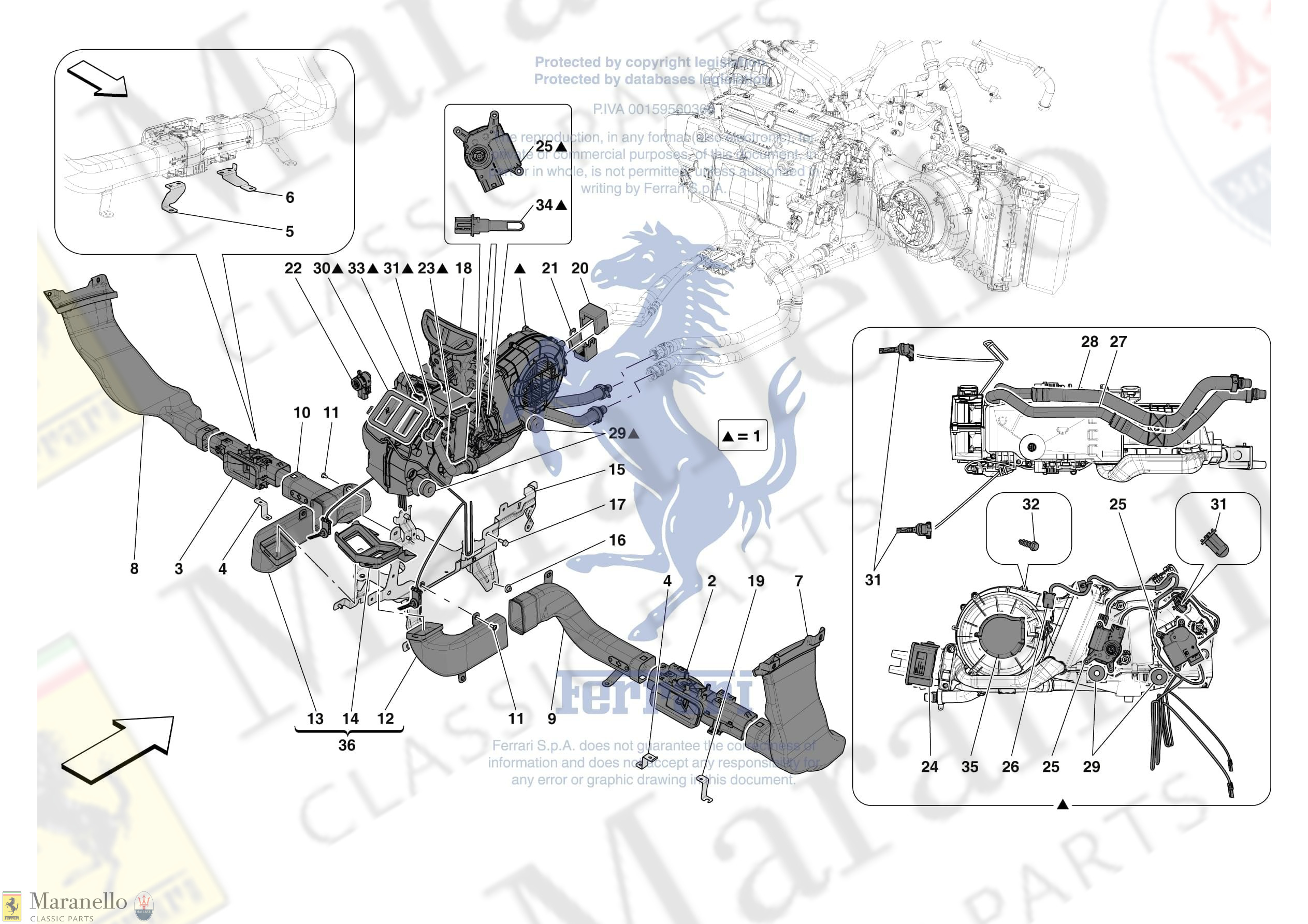 Ferrari part 950584 - REAR HVAC WIRING HARNESS | Maranello Classic Parts