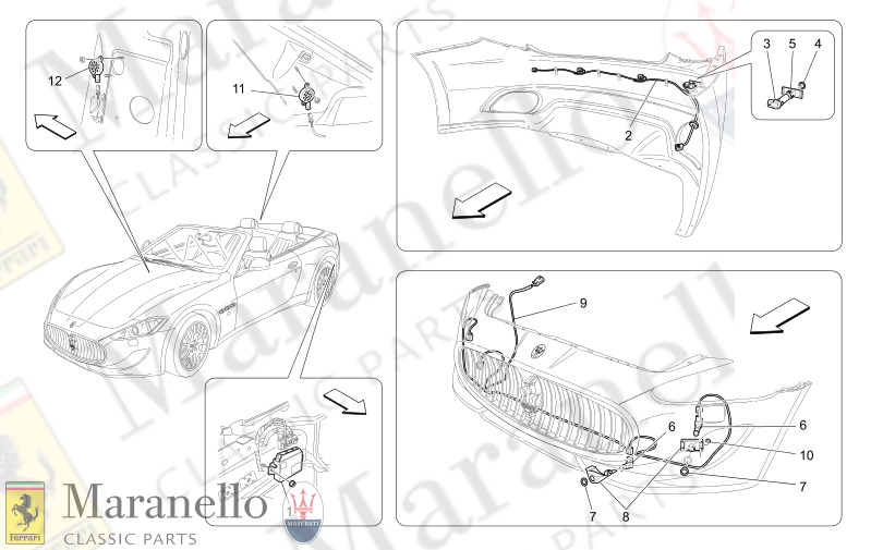 09.12 - 1 PARKING SENSORS Available with GRA parts diagram for Maserati ...