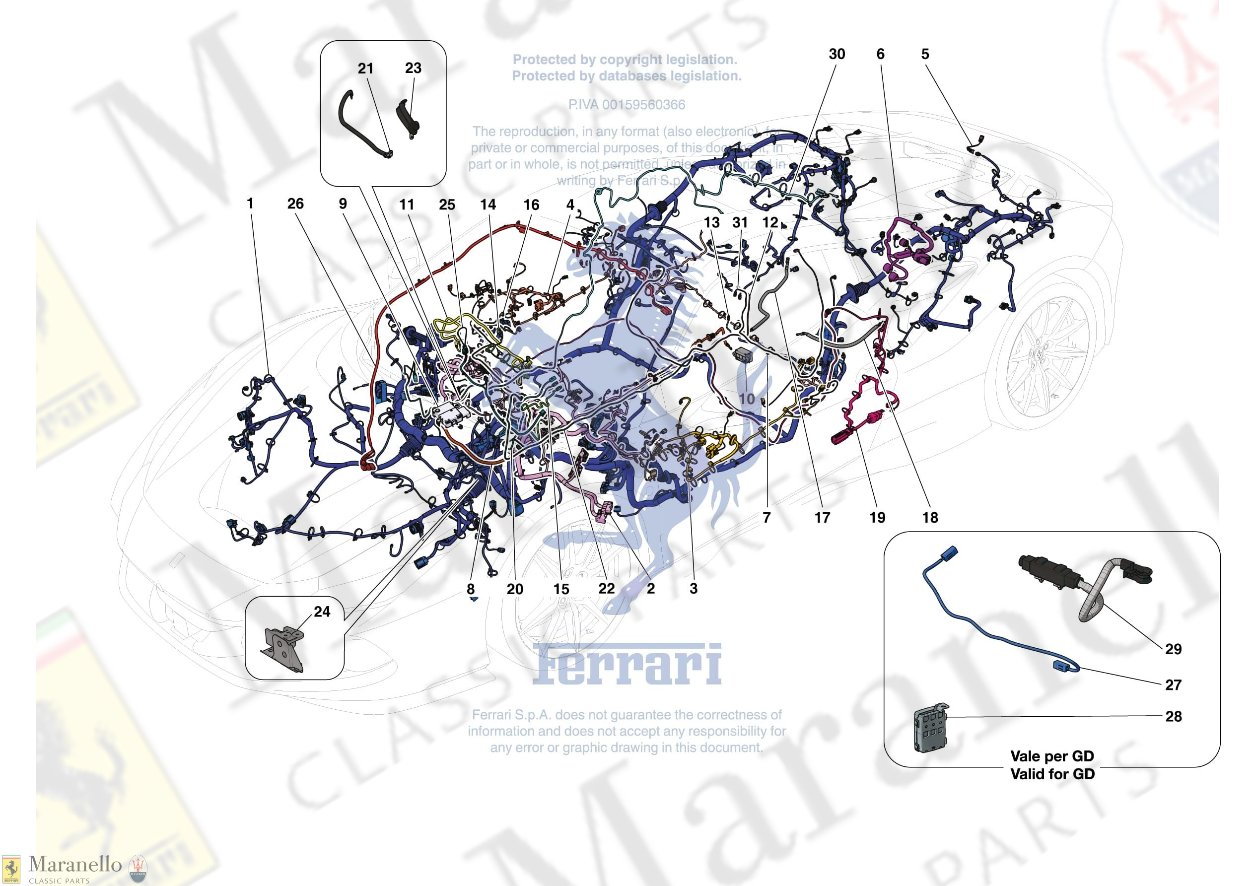 Ferrari part 848211 - Body Cable | Maranello Classic Parts
