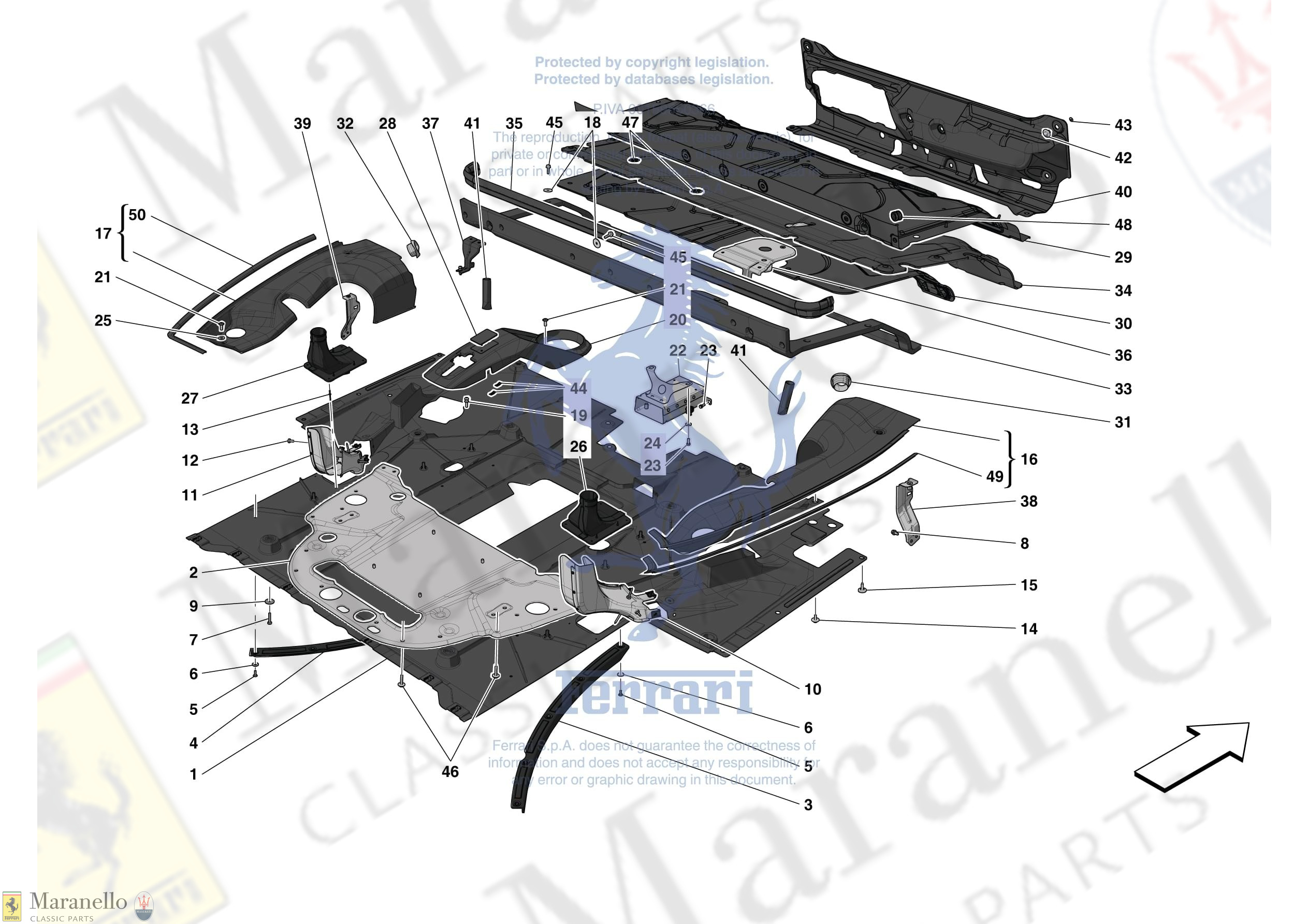 Ferrari part 897339 - Complete Rear Underbody Shield | Maranello ...