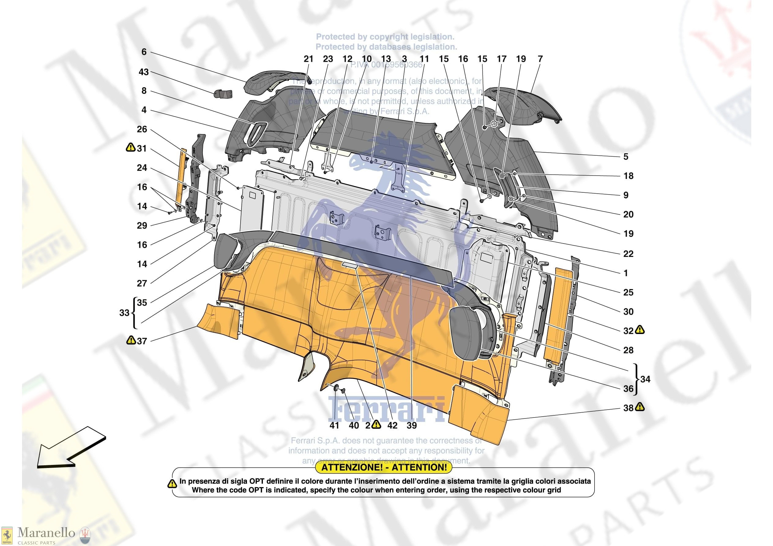 Ferrari part 996784 - Compl. LH Lateral Cover Pane | Maranello Classic ...